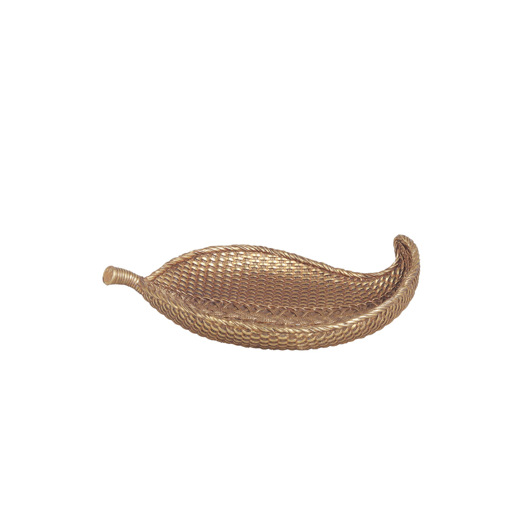 Selva Weave Leaf Copper Tray | Vinoti Living